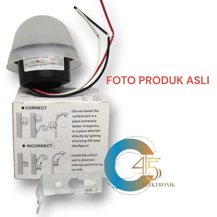 Jual SAKLAR SENSOR CAHAYA LAMPU JALAN OTOMATIS WATERPROOF AS-10 AC-220V ...