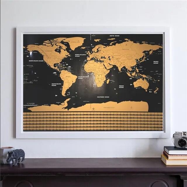 Jual HIASAN DINDING POSTER PETA DUNIA SCRATCH WORLD MAP FOR MARK ...