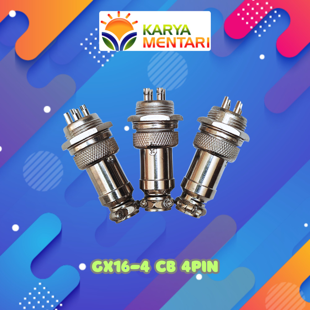 Jual Konektor CB GX16 4pin Aviation Connector GX16 4pin Male Plug ...
