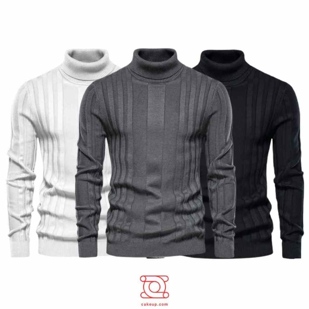 Jual CakeupDazzle Sweater Rajut Pria Kerah Tinggi Turtle Neck Keren ...
