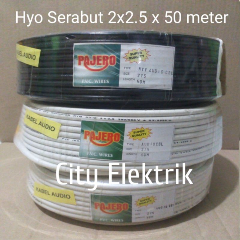 Jual Kabel Listrik Serabut Pajero 2X2.5 Panjang 50 Meter Full | Shopee ...