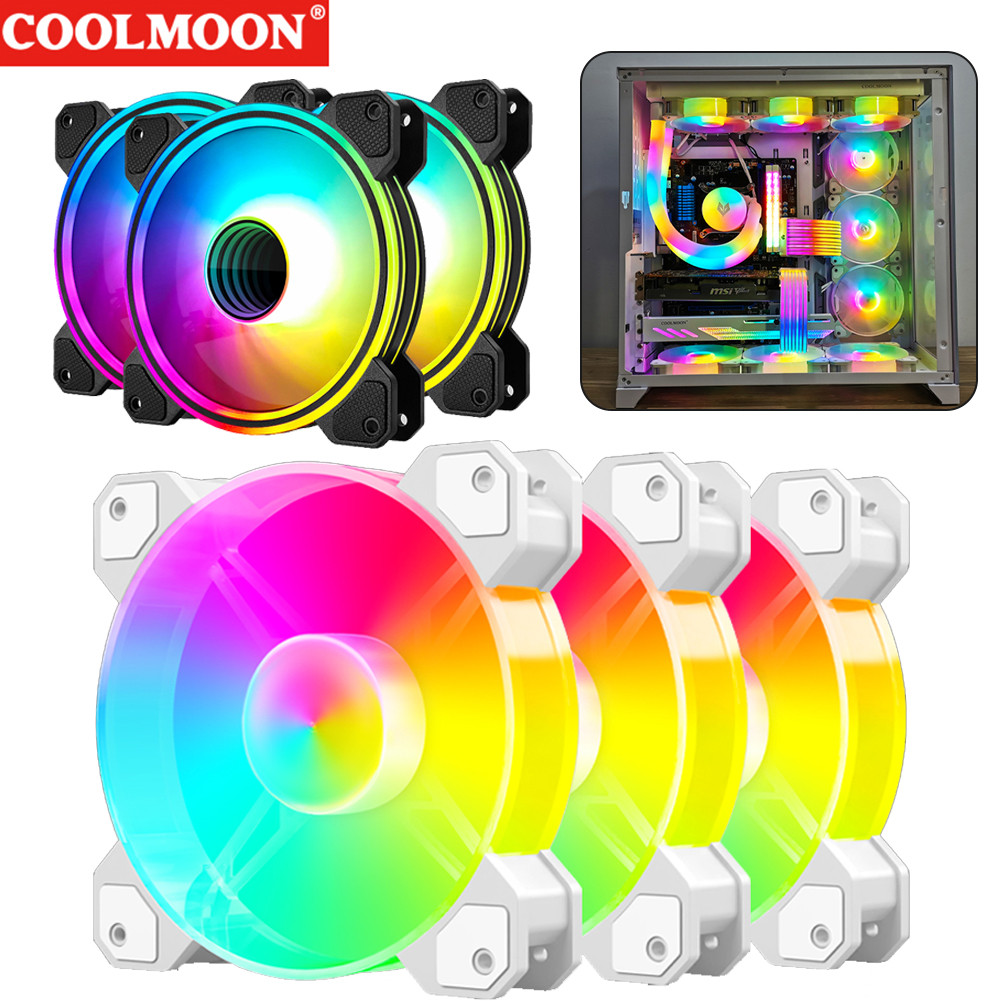 Jual COOLMOON 120mm RGB ARGB Fan Cooler PC Case Cooling Fan PWM ARGB ...