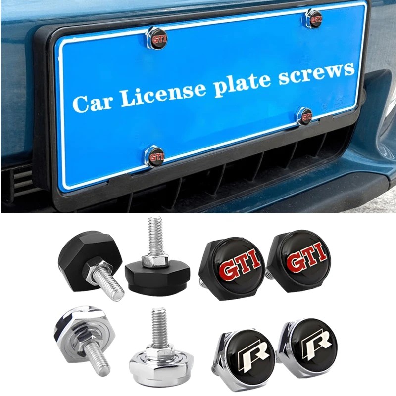 Jual Car Badge License Plate Bolts Chrome Screws Nuts for Volkswagen R ...