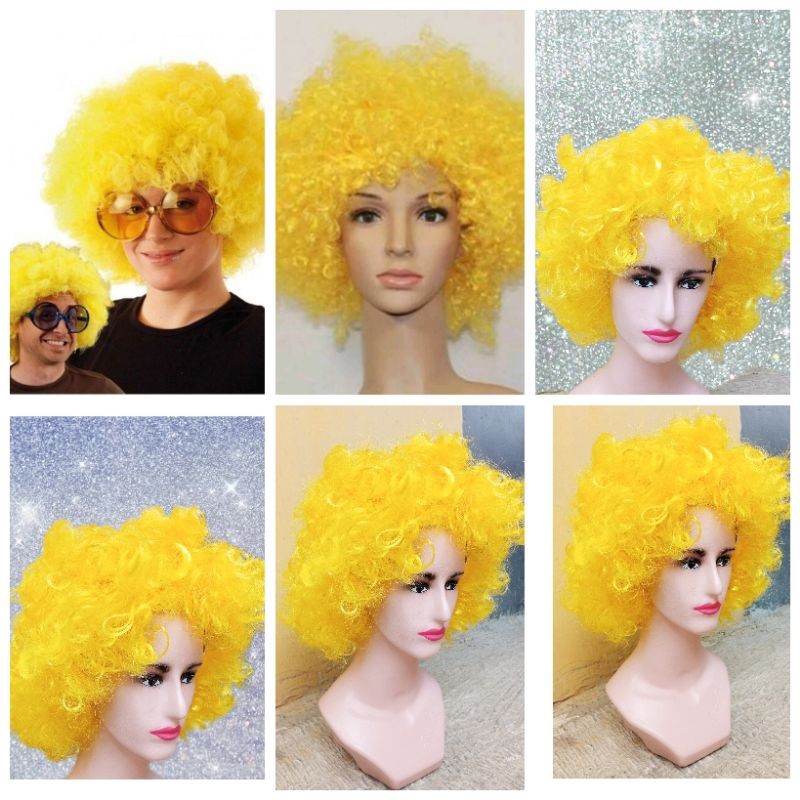 Jual Wig kribo gelombang keriting besar kuning- pirang coklat-pirang ...