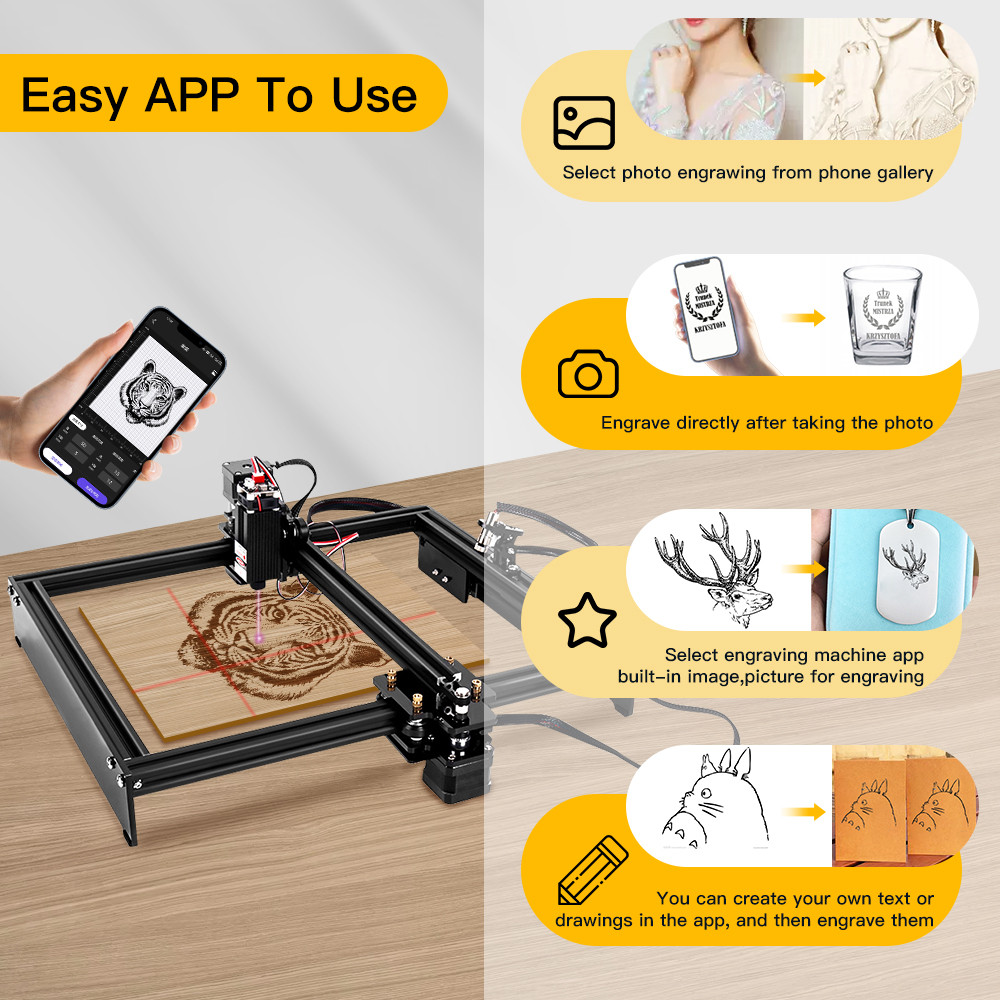 Jual TWOWIN Laser Engraving Machine WIFI Red Light Location CNC Router ...
