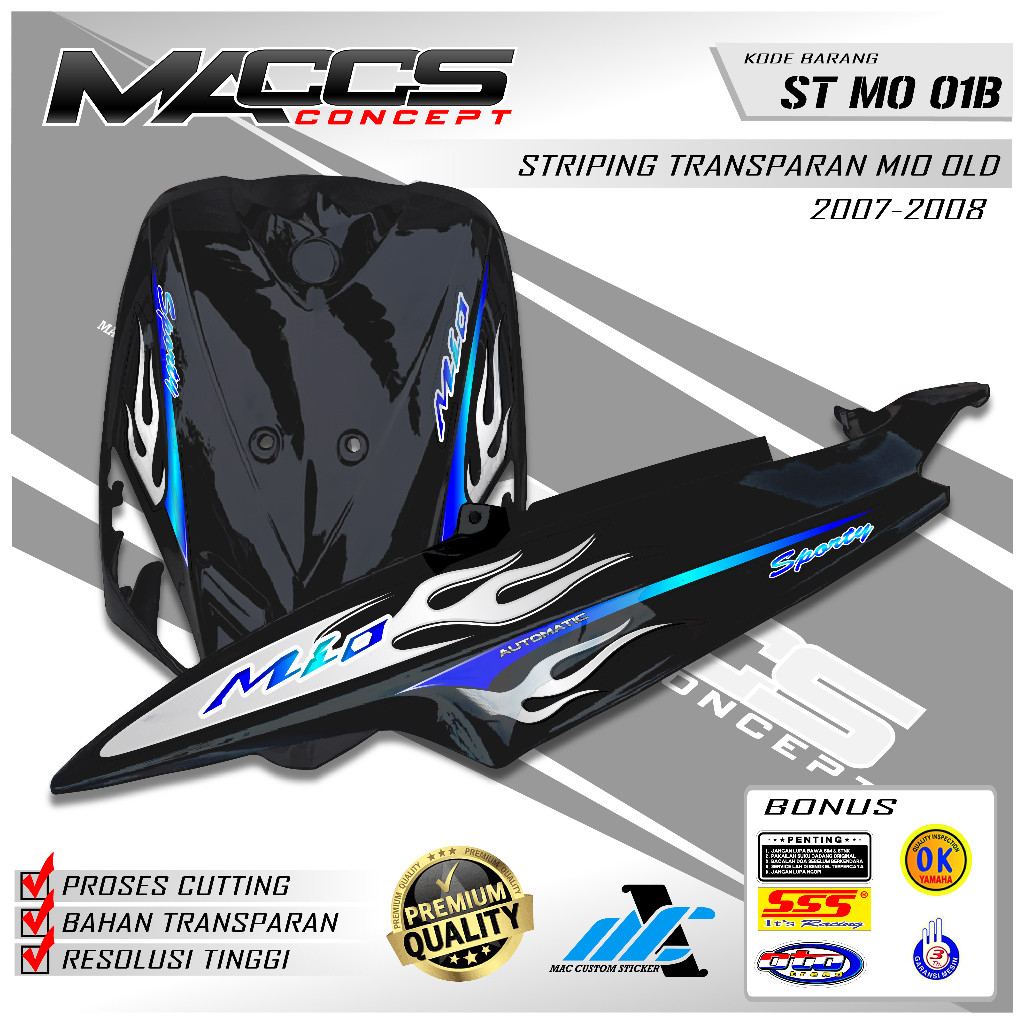 Jual STIKER STRIPING TRANSPARAN MAXDECAL MIO SPORTY, NEW DESIGN API HOT ...