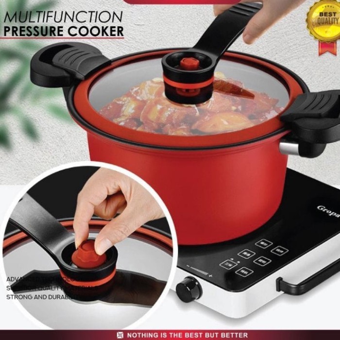 Jual Rinnai Home Living - Panci Presto Bahan Teflon Anti Lengket Pressure Cooker Pot 3.5 Liter ...