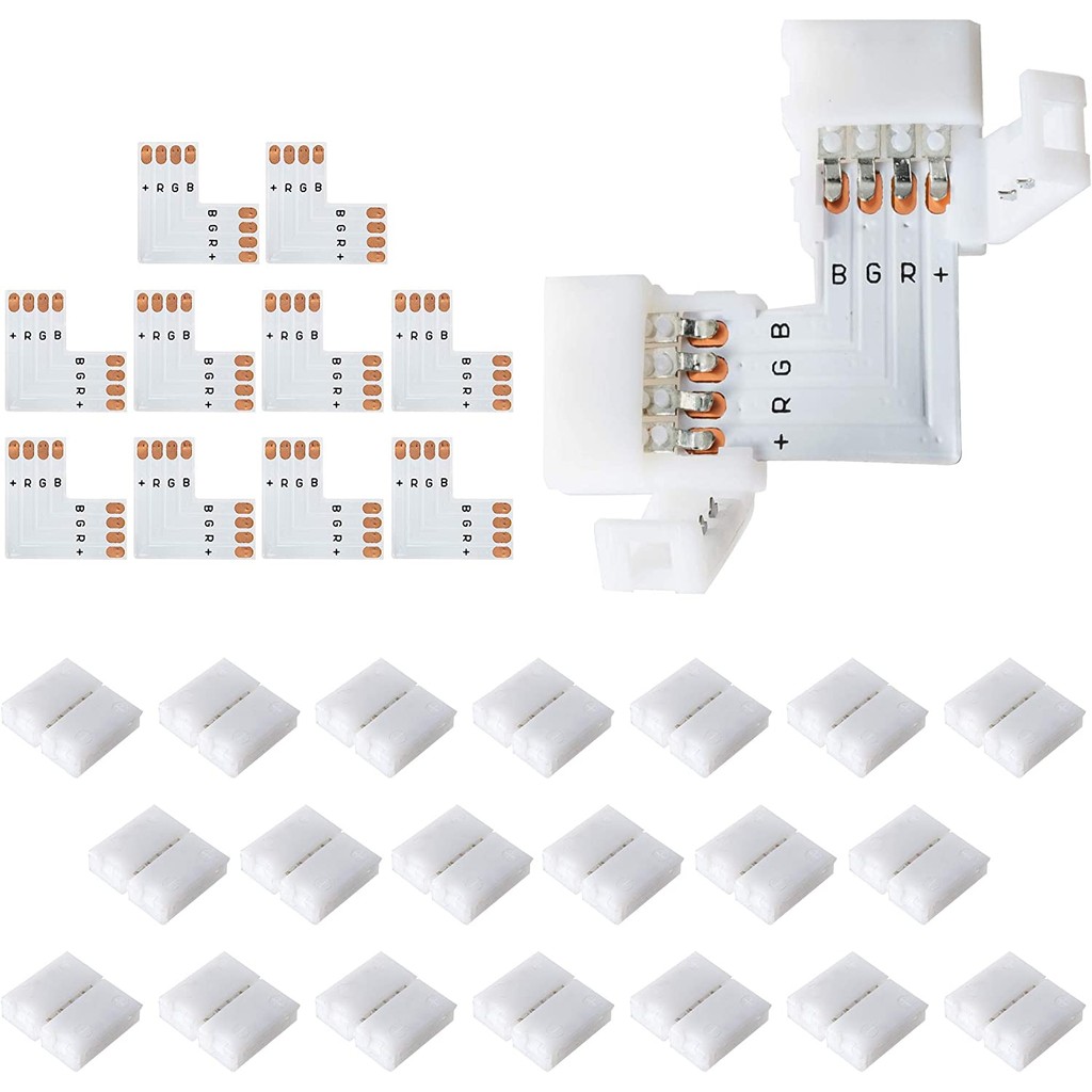 Jual SALE L Shape 4-Pin LED Connectors 10mm Wide Right Angle Corner ...