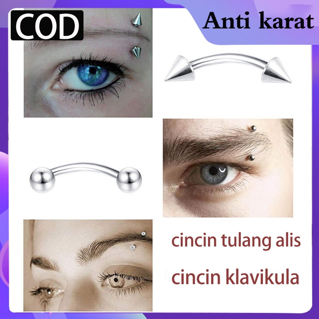 Jual [COD]Tindik Badan Titanium Alis Melengkung Anting Lancip Kuku ...