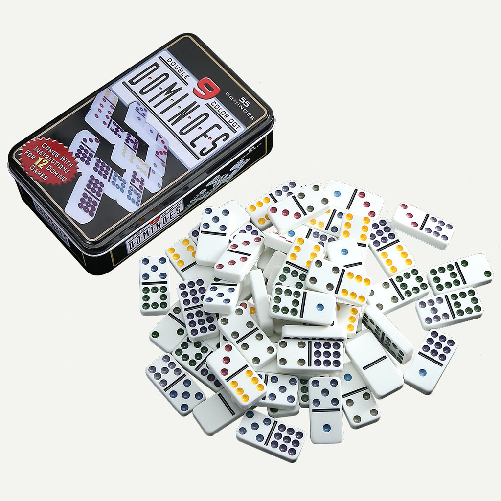 Jual Double 6 Dominoes Set In Storage Tin, Double 12 Dominoes Set ...