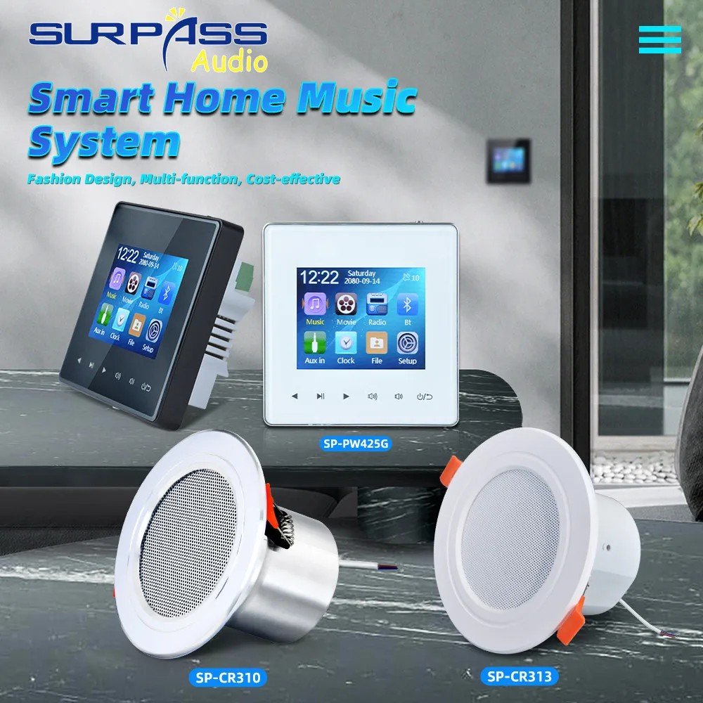 Jual Smart Home Music System 2.8 Inch Bluetooth Wall Amplifier FM Radio ...