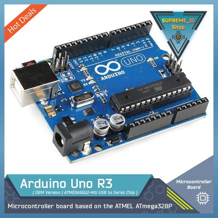 Jual Arduino Uno R3 DIP ATmega328P ATmega16u2 OEM Ori Design Compactible | Shopee Indonesia