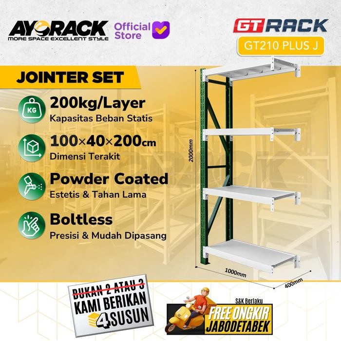 Jual RAK GUDANG BESI GT RACK GT210 PLUS WAREHOUSE RACK 200KG TINGGI 4 ...