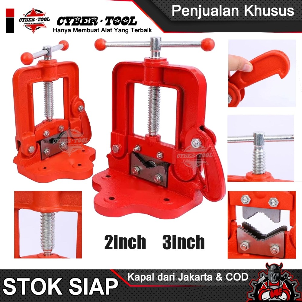 Jual HEAVY DUTY Pipe Vice 2inch 3inch - Ragum Pipa Besi - Catok Pipa ...