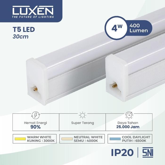 Jual ID LUXEN LAMPU TL LED TUBE LIGHT T5 4W 9WAT 12W 18 W CAHAYA PUTIH ...