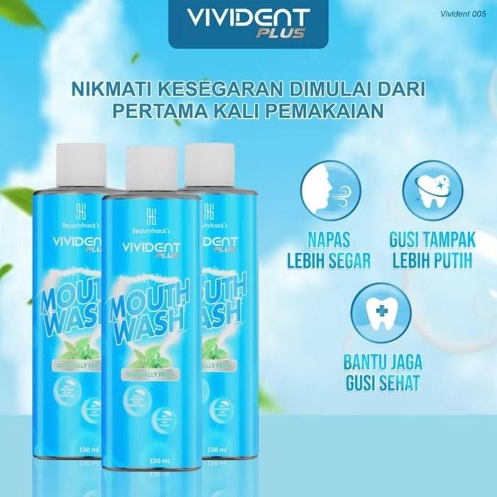 Jual [READY] VIVIDENT PLUS MOUTH WASH MENGATASI BAU MULUT / KARANG GIGI ...