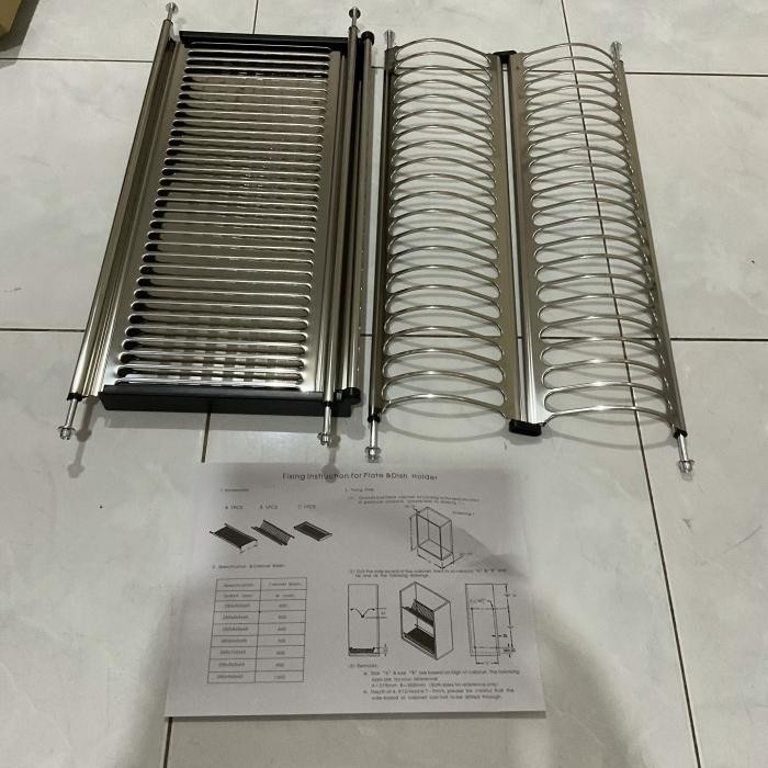 Jual Rak Piring Kitchen Set Stainless 90 / Rak Dalam Lemari Dapur ...