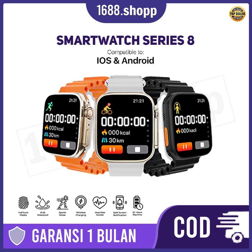 Jual Mex - Smartwatch 8 Ultra Bisa Whatsapp Call Sms Bluetooth Deteksi ...