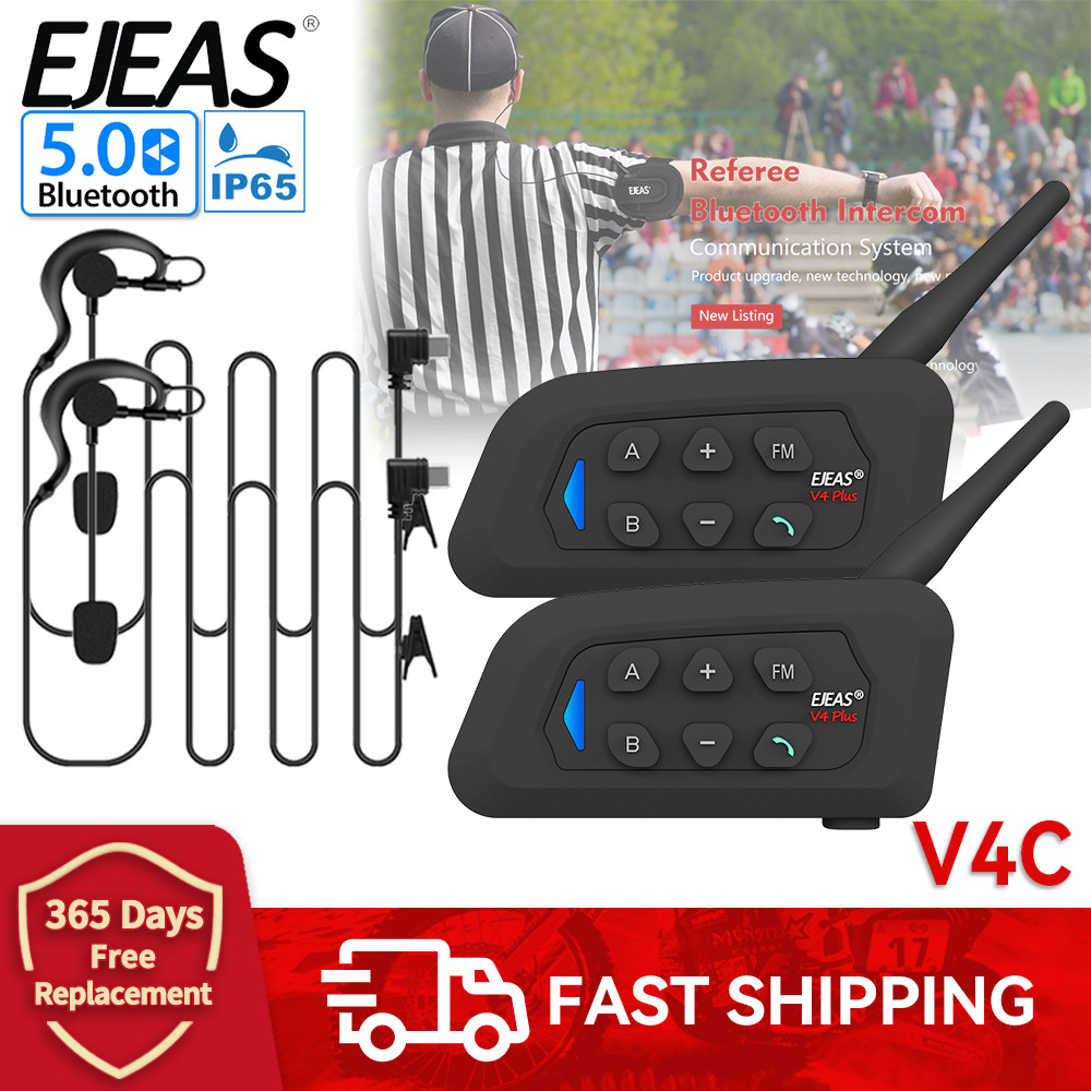Jual EJEAS V4C PLUS Football Referee Intercom Headset Intercom 4User ...