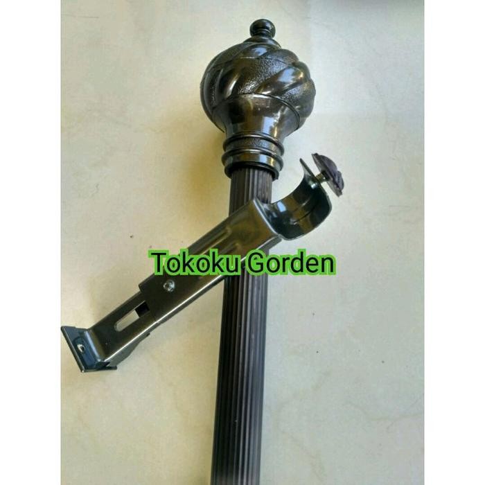 Jual PREMIUM REL BATANG BESI TIANG GORDEN WARNA HITAM POLOS GARIS 50CM ...