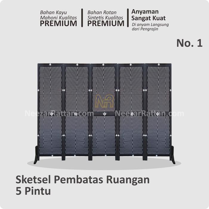 Jual Pembatas Ruangan Sketsel 1 Set 5 Pintu Pakai Roda Perpintu L 50 T ...
