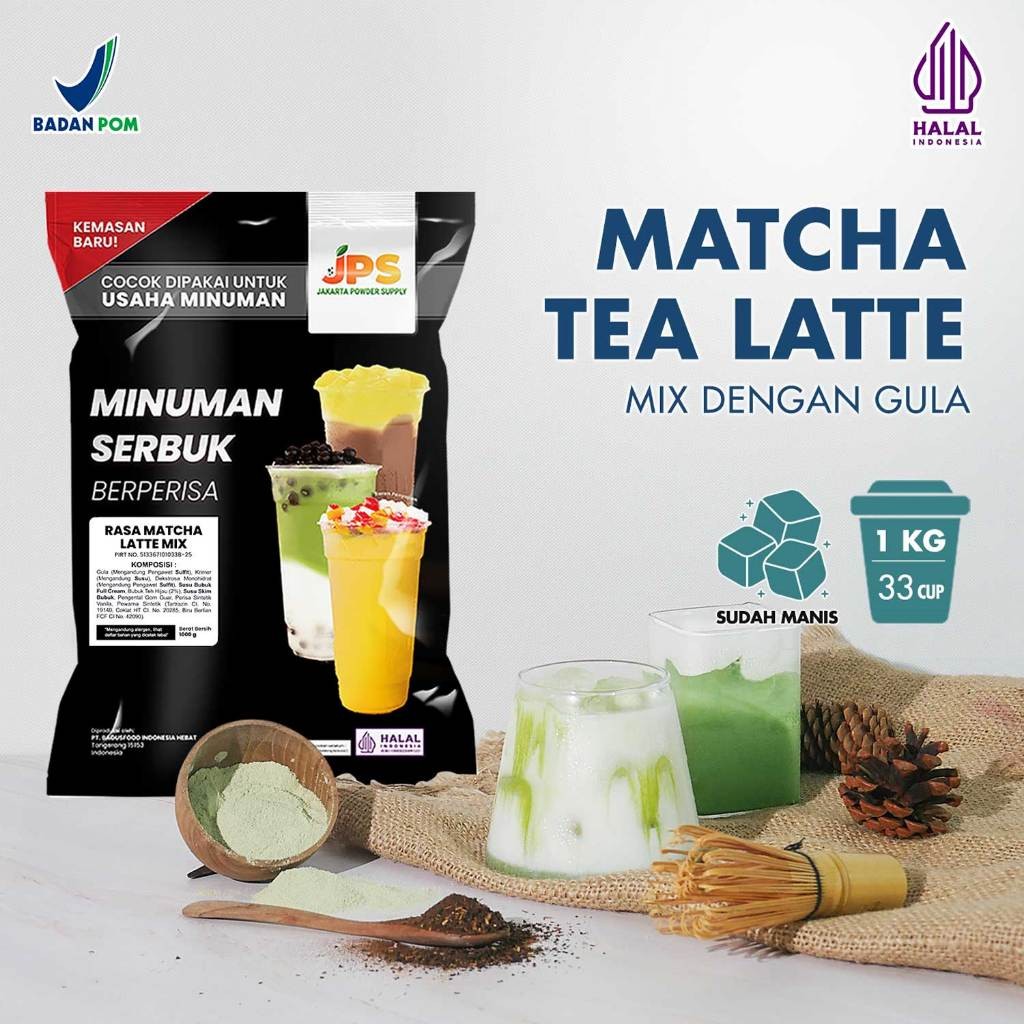 Jual Powder Drink JPS Bubuk Minuman Rasa Matcha Latte Mix 1Kg | Shopee ...