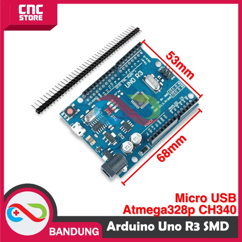 Jual ARDUINO UNO R3 ATMEGA328P SMD CH340 ATMEGA328P MICRO USB | Shopee ...