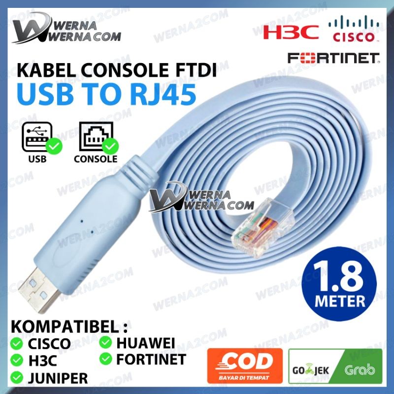 Jual Kabel Konsol Console FTDI Cisco Router USB to RJ45 1.8 Meter ...