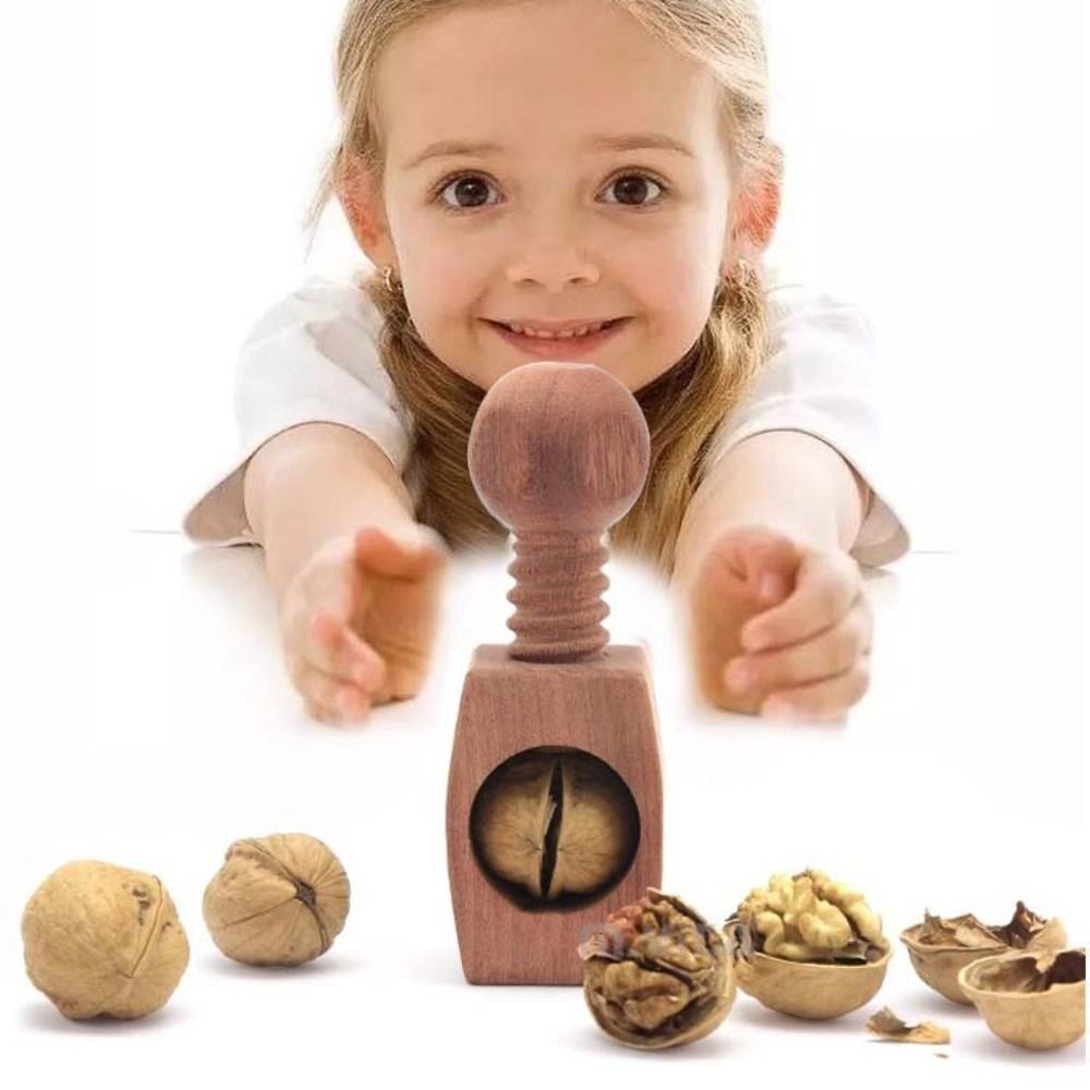 Jual Crafts Wooden Mushroom Nutcracker Manual Spiral Design Walnut ...