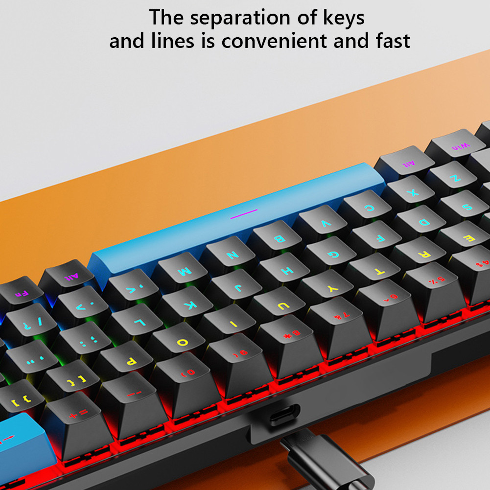 Jual Wired Mechanical Gaming Keyboard 68 Keys Computer Keyboard Rgb ...