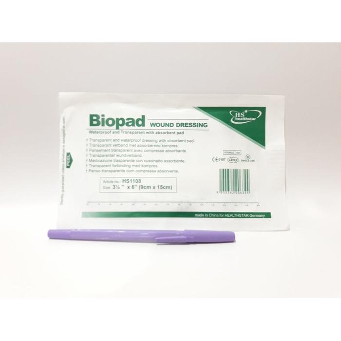Jual BIOPAD WOUND DRESSING 9CM X 15CM / PLESTER LUKA TAHAN BASAH AIR ...