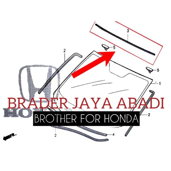 Jual Karet List Kaca Besar Depan Lis Atas Molding Crv Gen 4 Rm 2013 ...