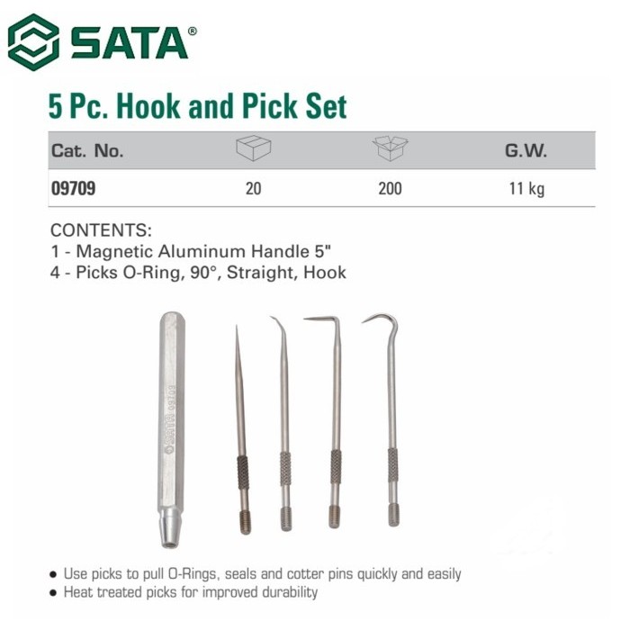 Jual OBENG CUNGKIL KAIT 09709 - 5PC HOOK AND PICK SET SATA | Shopee ...