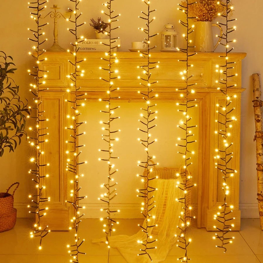 Jual 2/3/6 IN1 Meteor Shower Falling Rain Lights Outdoor Cluster Icicle ...