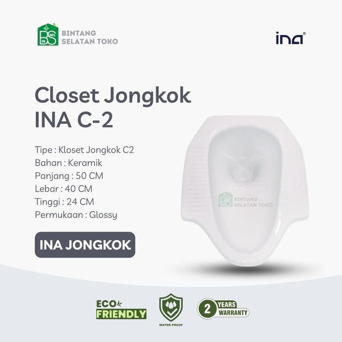 Jual CLOSET KLOSET JONGKOK INA PUTIH C-2 TOILET | Shopee Indonesia