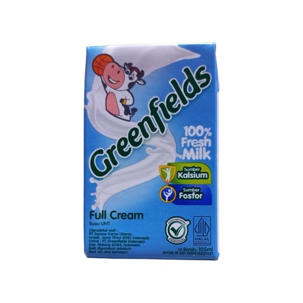 Jual GREENFIELDS UHT FULL CREAM 105 ML - SUSU | Shopee Indonesia