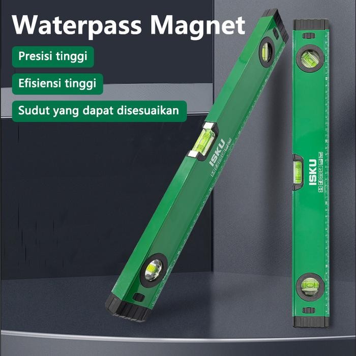 Jual PREMIUM ISKU Spirit Level Waterpass Magnet Bahan paduan aluminium ...
