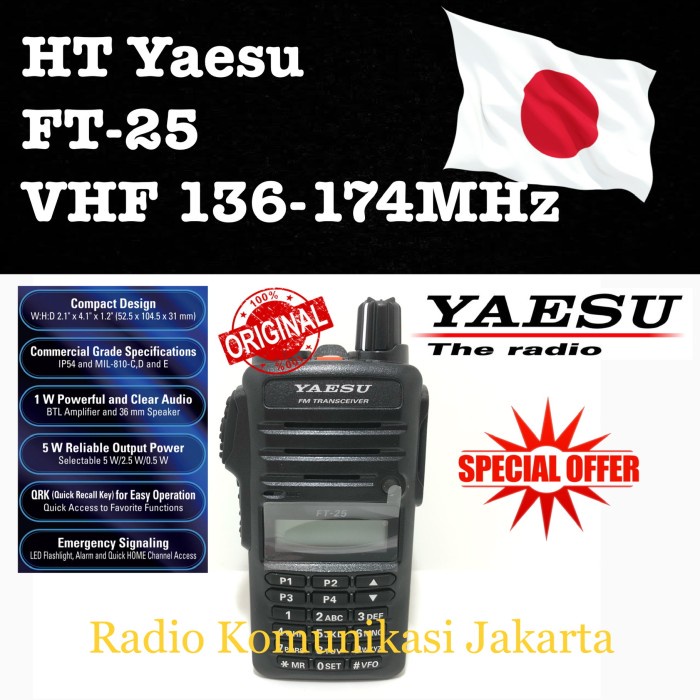 Jual Original Ori HT Yaesu FT25 FT25R FT-25 FT-25R VHF 136-174MHz | Shopee Indonesia