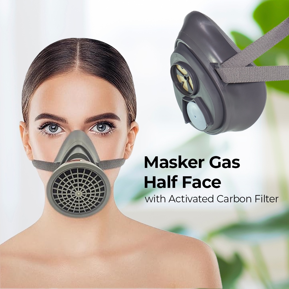 Jual KY Masker Gas Respirator Half Face with Activated Carbon Filter ...