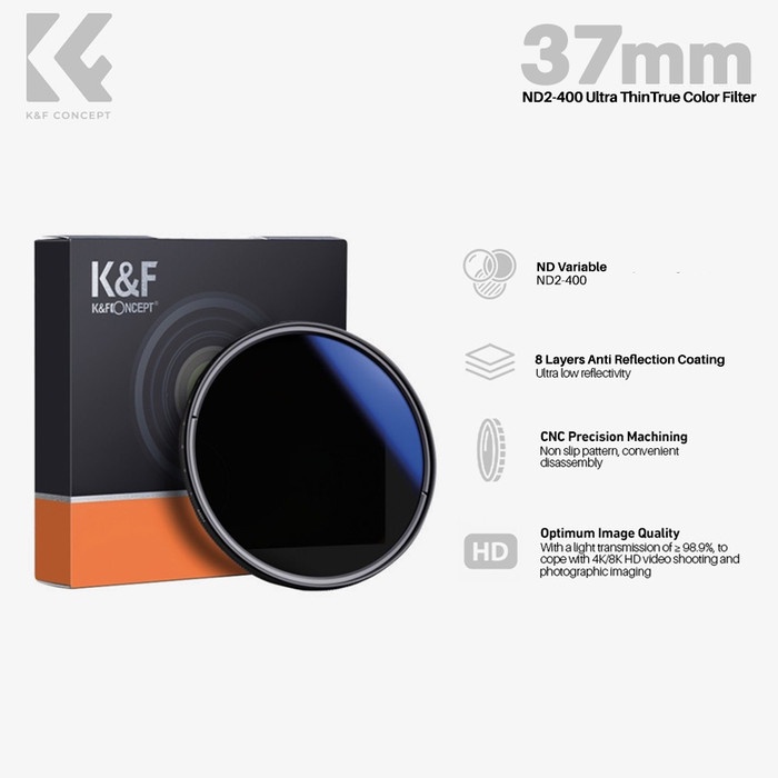 Jual KNF Concept 37mm Lens Filter Nano-C ND2-400 MC Filter K&F Concept ...