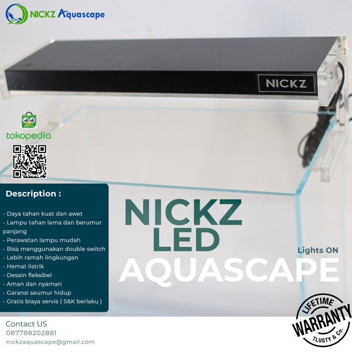 Jual Lampu Nickz Led Low Light Untuk Aquarium Ukuran 30Cm Lifetime Warranty | Shopee Indonesia
