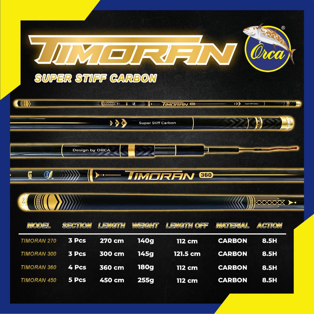 Jual joran tegek orca timoran 270 300 360 450 | joran tegek ruas ...