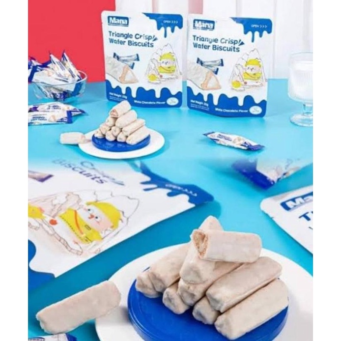 Jual Mana Triangle Crisp Wafer Biskuit Cocoa White Coklat Import ...