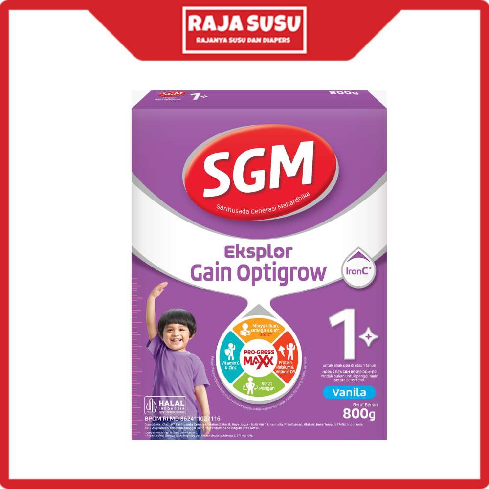 Jual SGM EKSPLOR GAIN OPTIGROW 1 VANILA 800 GR - RAJA SUSU | Shopee Indonesia