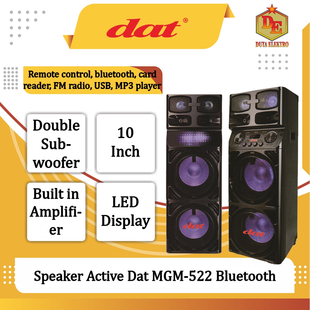 Jual Speaker Active Dat MGM 522 Double Subwoofer Bluetooth | Shopee Indonesia