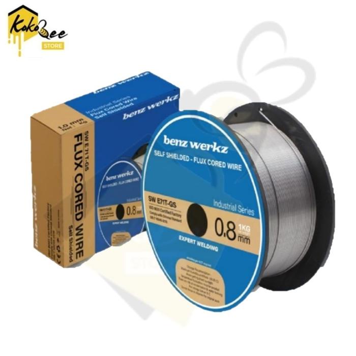 Jual terbaru !!! benz werkz kawat las mig 0.8mm 1mm 1kg flux cored wire non co2 kawat las mesin ...