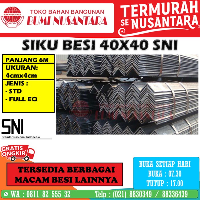 Jual JJyoi- SIKU BESI 40X40 6 METER SNI STEEL ANGLE 40 X 40 4X4 ...