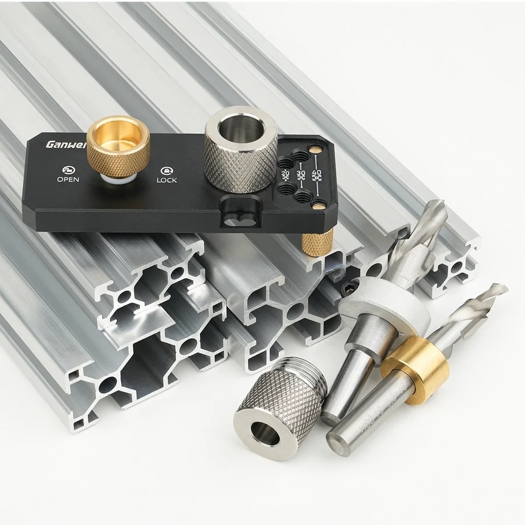 Jual Aluminum Profile Track Drill Guide with Sliders and M10 ...