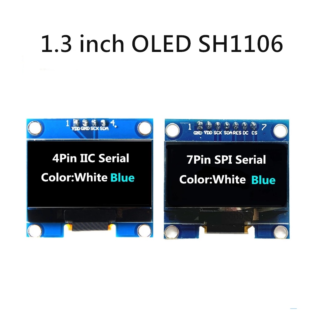 Jual 1.3" OLED Module 1.3 inch Display Module White/Blue 128X64 SPI/IIC ...