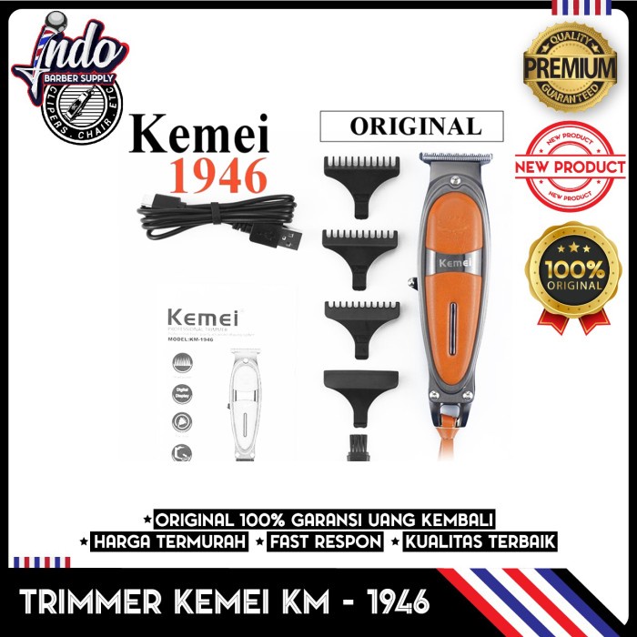 Jual JH8 KEMEI KM-1949 body full metal trimmer alat mesin cukur rambut KM 1949 | Shopee Indonesia